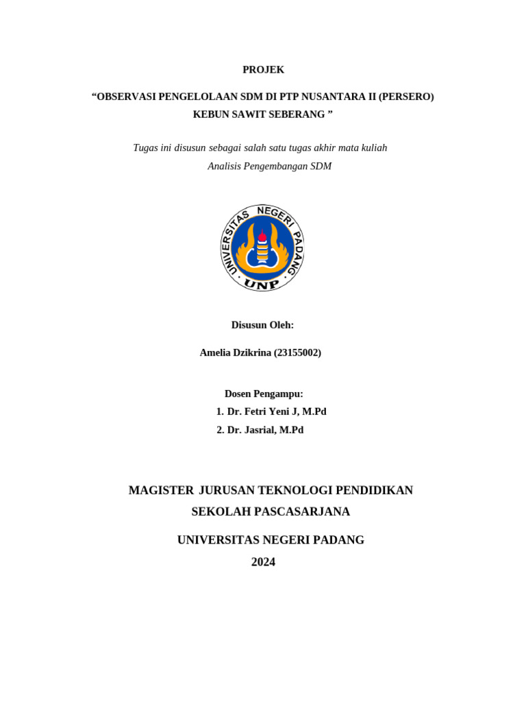 Projek Analisis PSDM | PDF