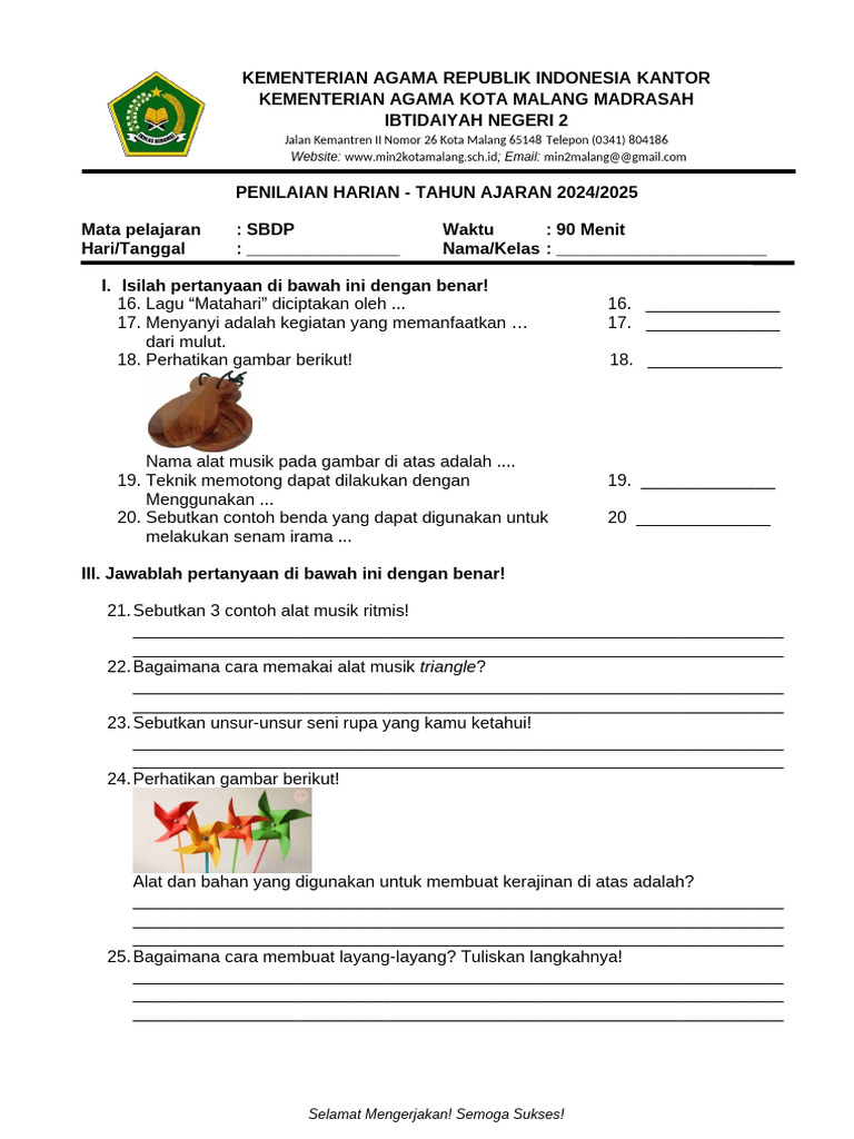 PH SBDP Tema 6 Isian +uraian | PDF