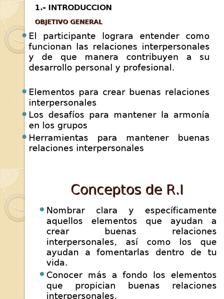 Presentacion Relaciones Interpersonales | PDF | Autoestima | Motivación
