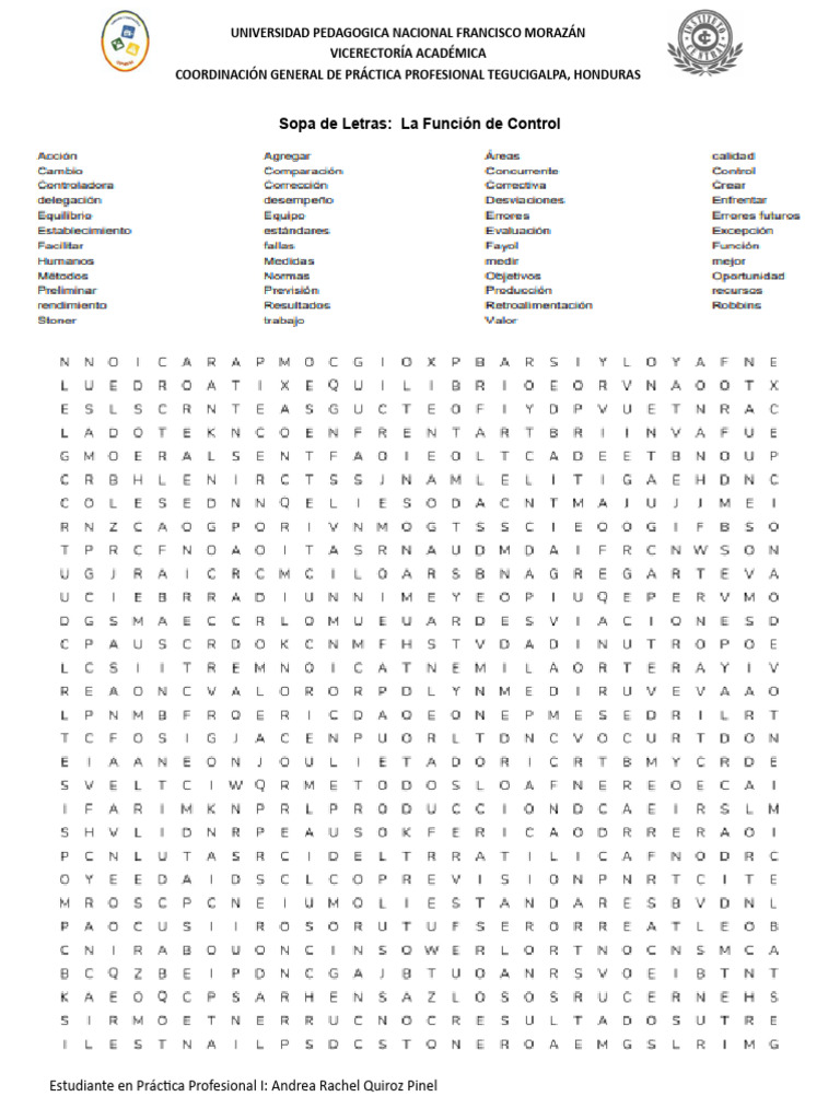 Sopa de Letras - Control | PDF