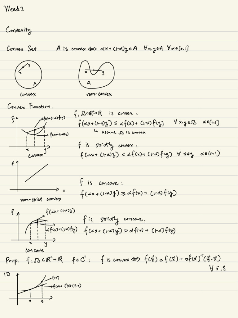 164 Week 2 | PDF | Convex Set | Mathematical Relations