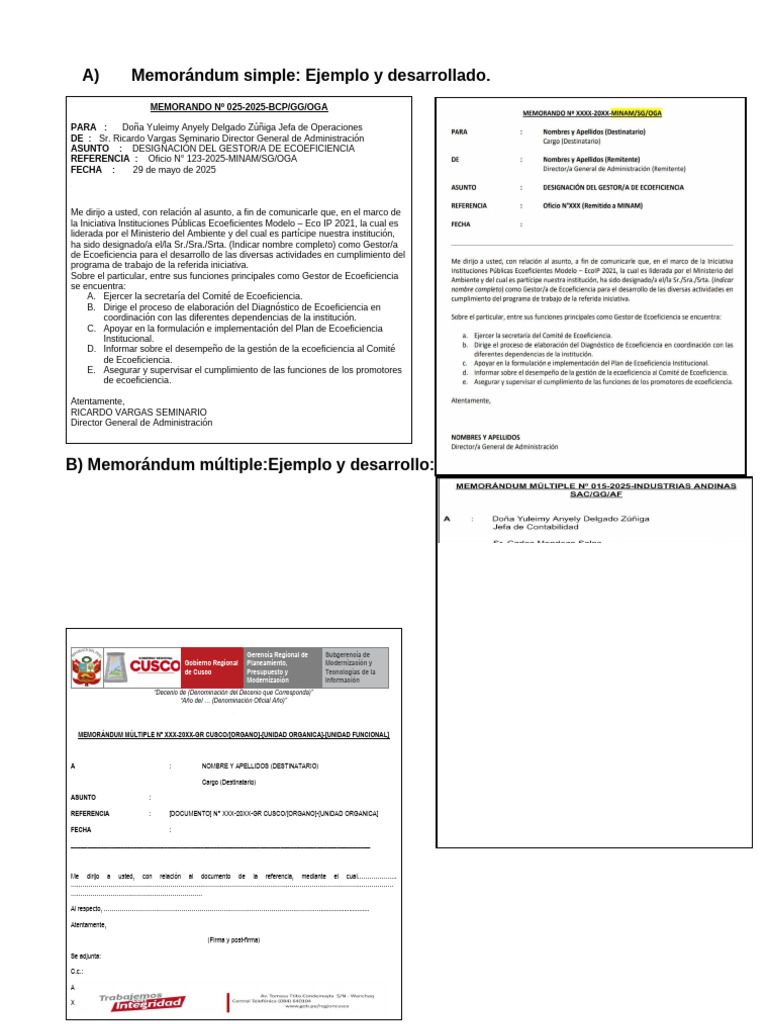 MEMORANDO Múltiple y Simple | PDF
