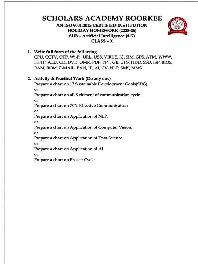 Holiday Homework for Class 10 (2025-26) | PDF | Polynomial | Interest