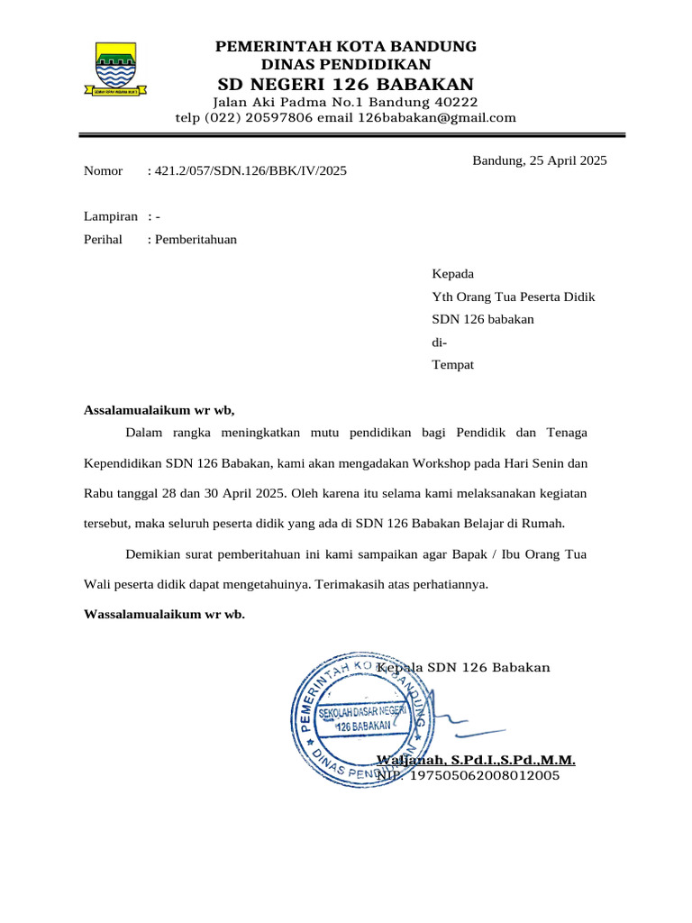 Surat Pemberitahuan BDR | PDF