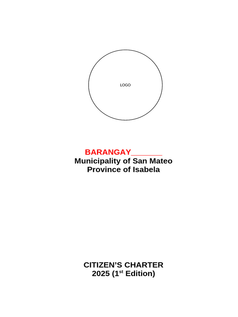 Citcha Template For Barangay | PDF | Governance | Health Care