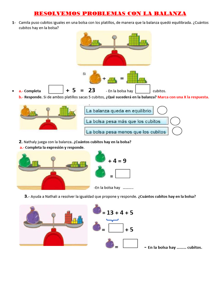 Resolvemos Problemas Con La Balanza | PDF