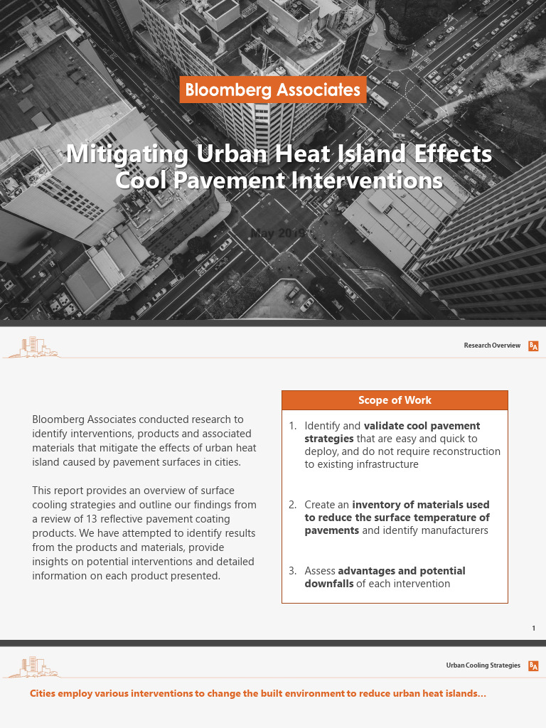 BLOOMBERG ASSOCIATES. Mitigating Urban Heat Island Effects Cool ...