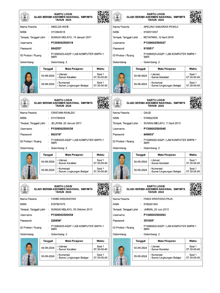Kartu Login Anbk 2024 | PDF