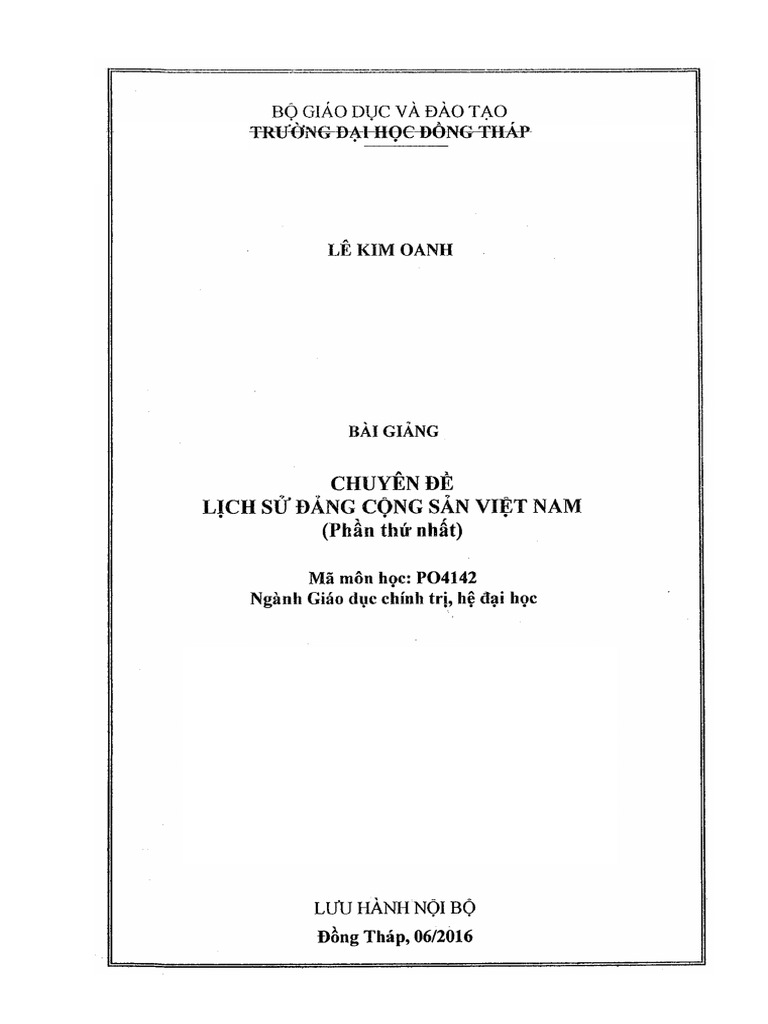 Bg. Chuyen de L Su DCSVN - Lê Kim Oanh | PDF