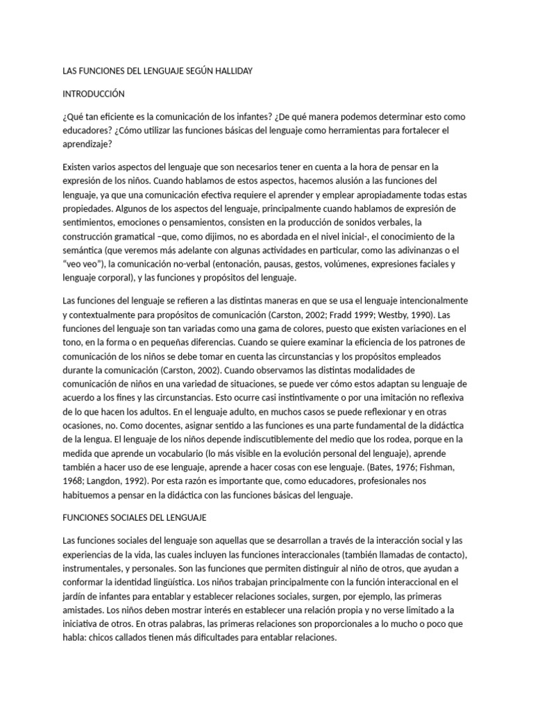 Documento Halliday | PDF | Comunicación | Aprendizaje