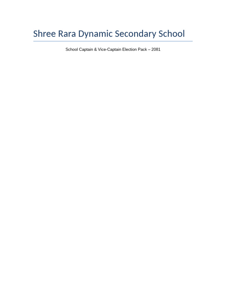 School Captain Election Guide 2081 | PDF
