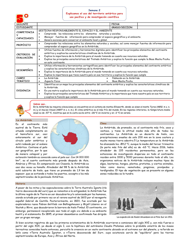 Importancia de la Antártida: Clima y Recursos | PDF | Antártida ...