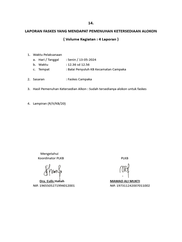5.1 Laporan Faskes Yang Mendapatkan Pemenuhan Ketersediaan Alokon | PDF