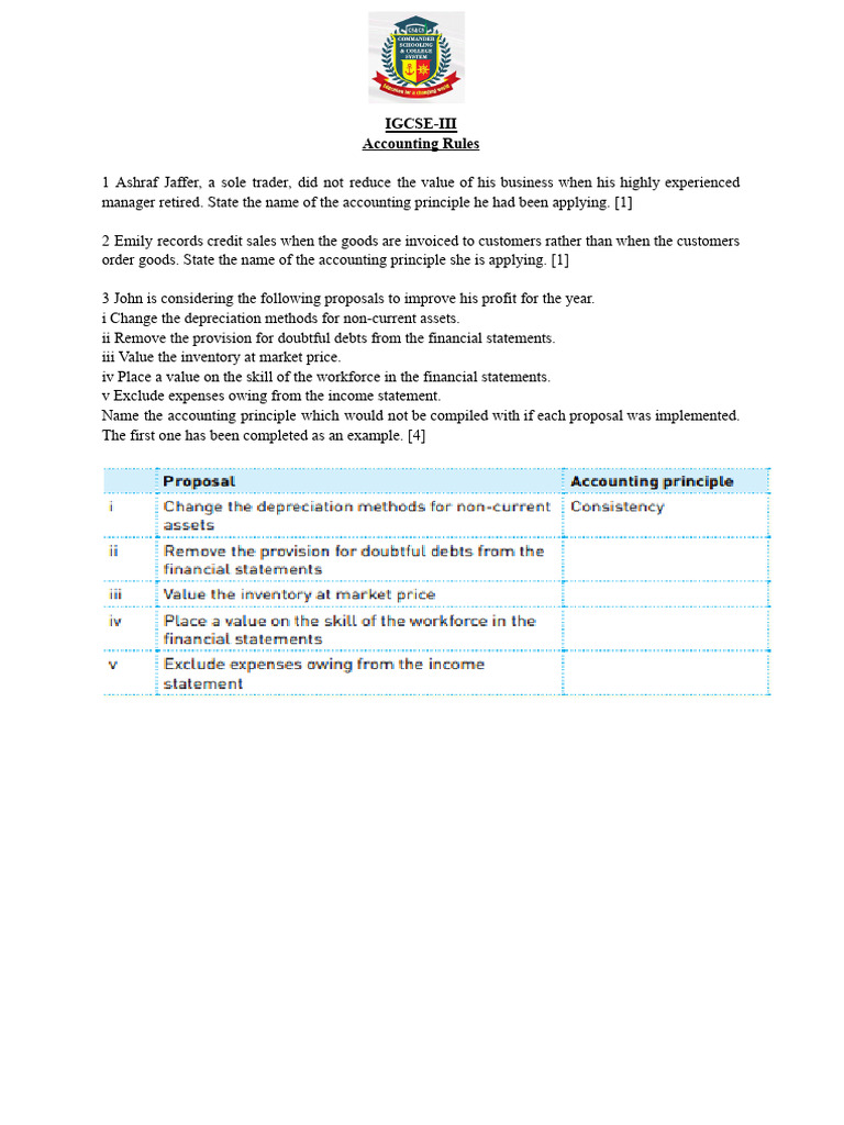 IGCSE Accounting Principles Explained | PDF