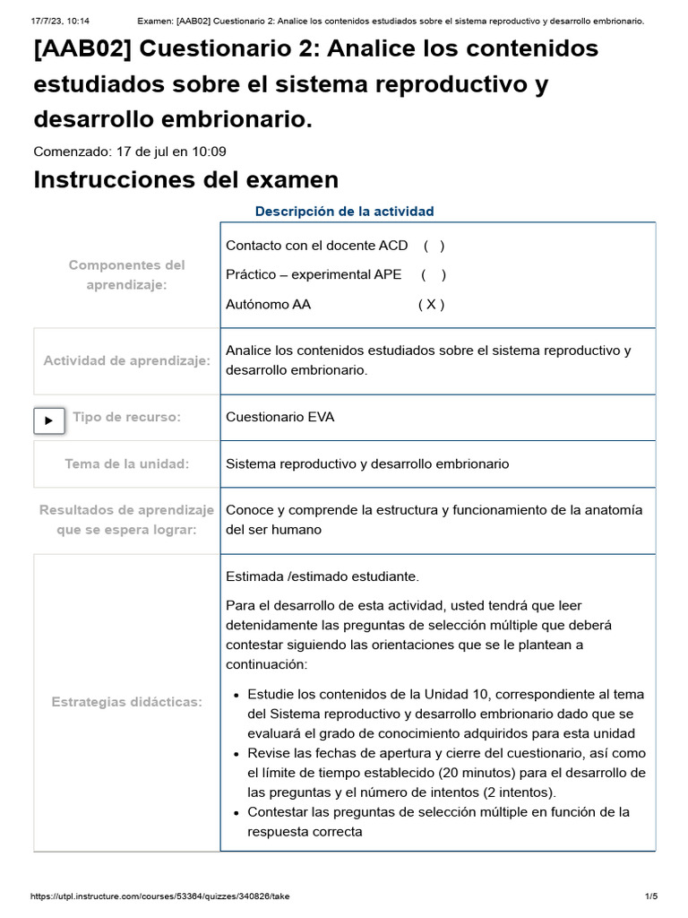 Examen - (AAB02) Cuestionario 2 - Analice Los Contenidos Estudiados Sobre El Sistema ...