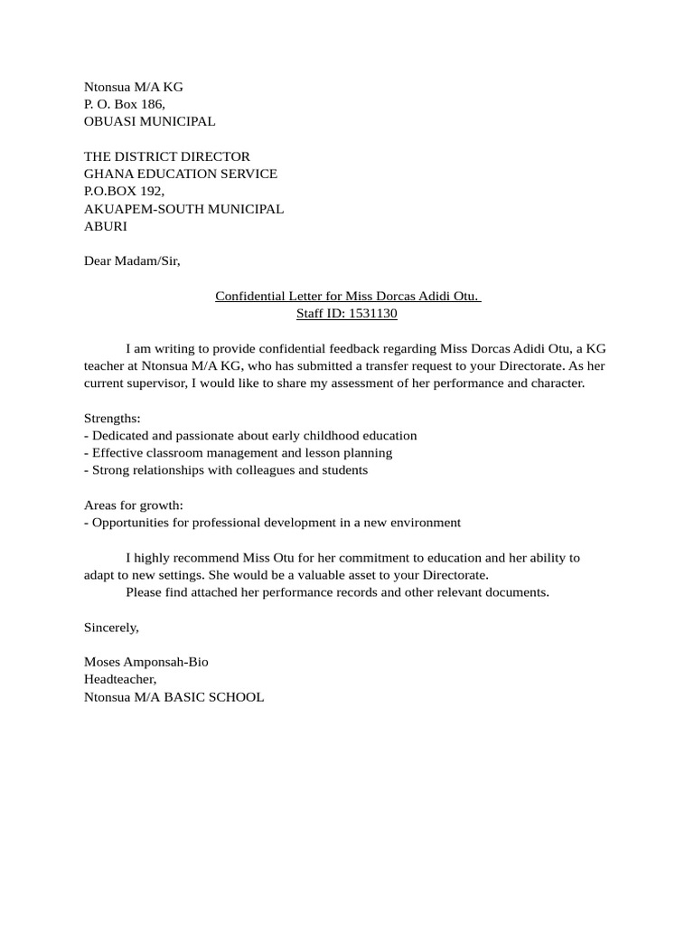 Confidential Letter | PDF