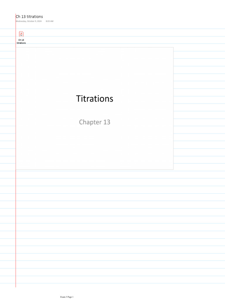 CH 13 Titrations | PDF