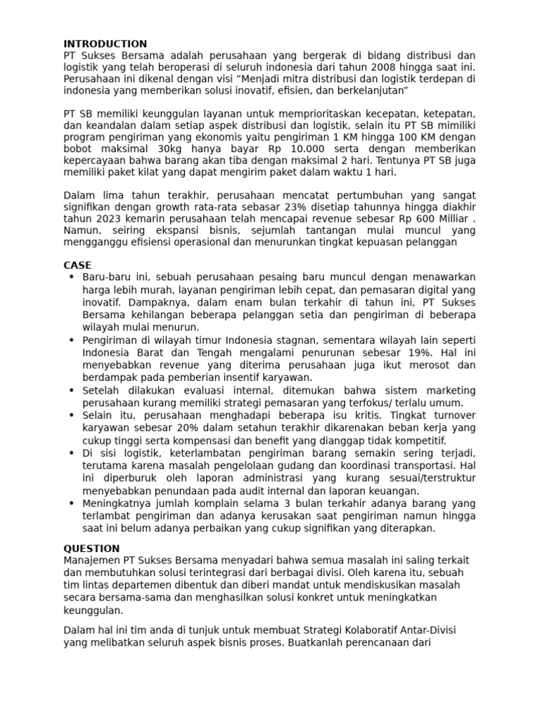 Study Case Telkom | PDF