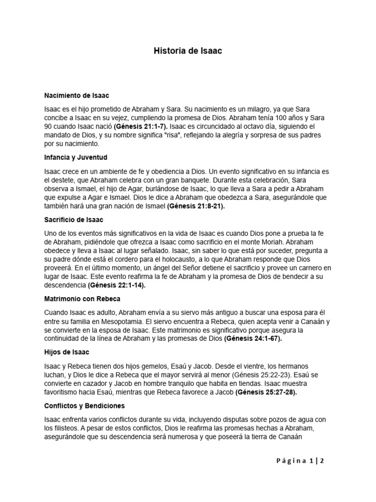 Historia de Isaac | PDF | Jacob | Abrahán