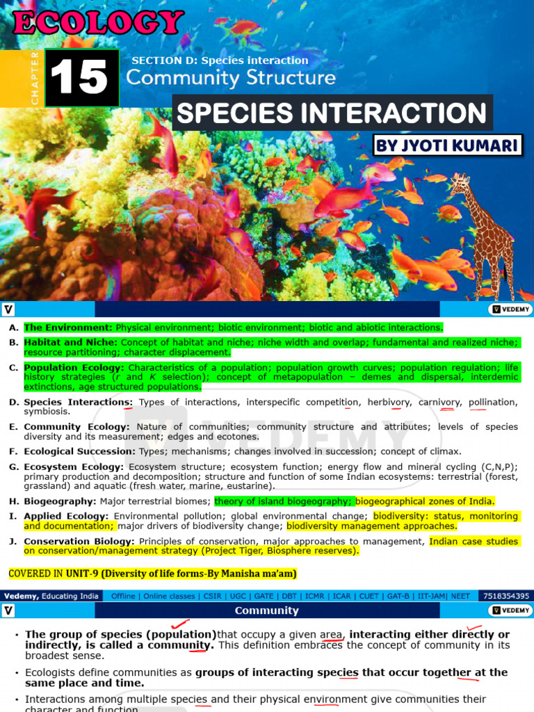 L11-Species Interaction+ Pyqs (Mixed) | PDF | Ecological Niche | Parasitism