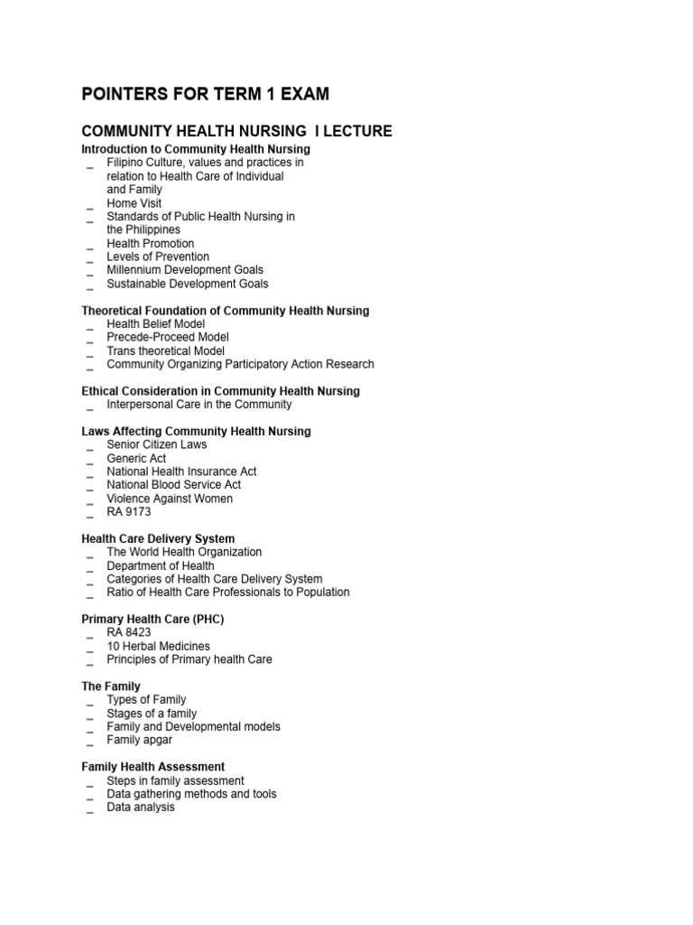 Pointers For Term 1 Exam | PDF