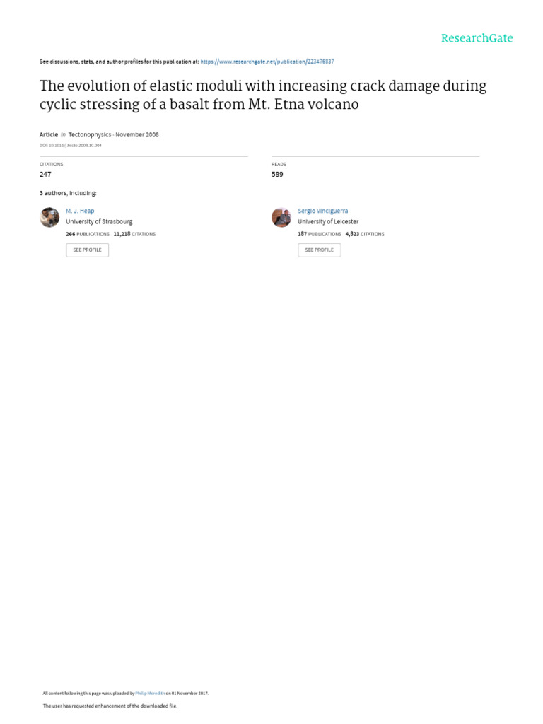 The Evolution of Elastic Moduli With Increasing CR | PDF | Young's ...