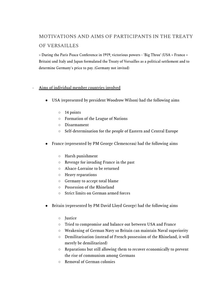 Chap 1 Paris Peace Conference and League of Nations in 1920s | PDF ...