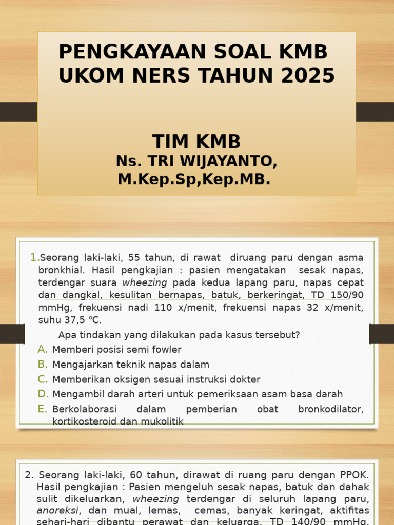Pengkayaan Soal Ukom KMB 2025 | PDF