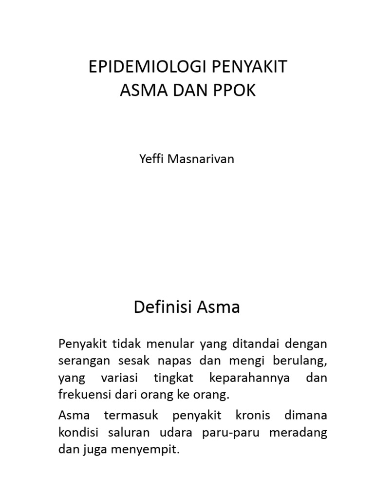 Epidemiologi Asma dan PPOK Global | PDF
