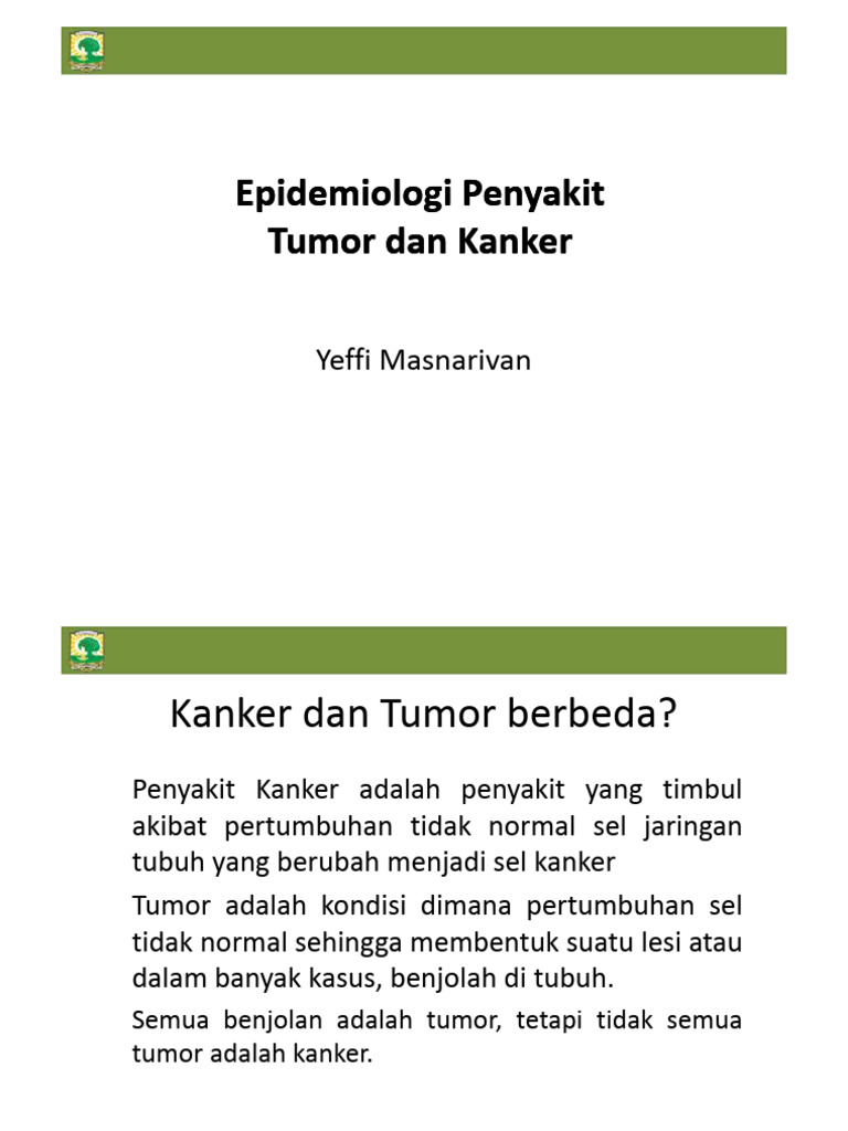 Epidemiologi Penyakit Tumor Dan Kanker | PDF