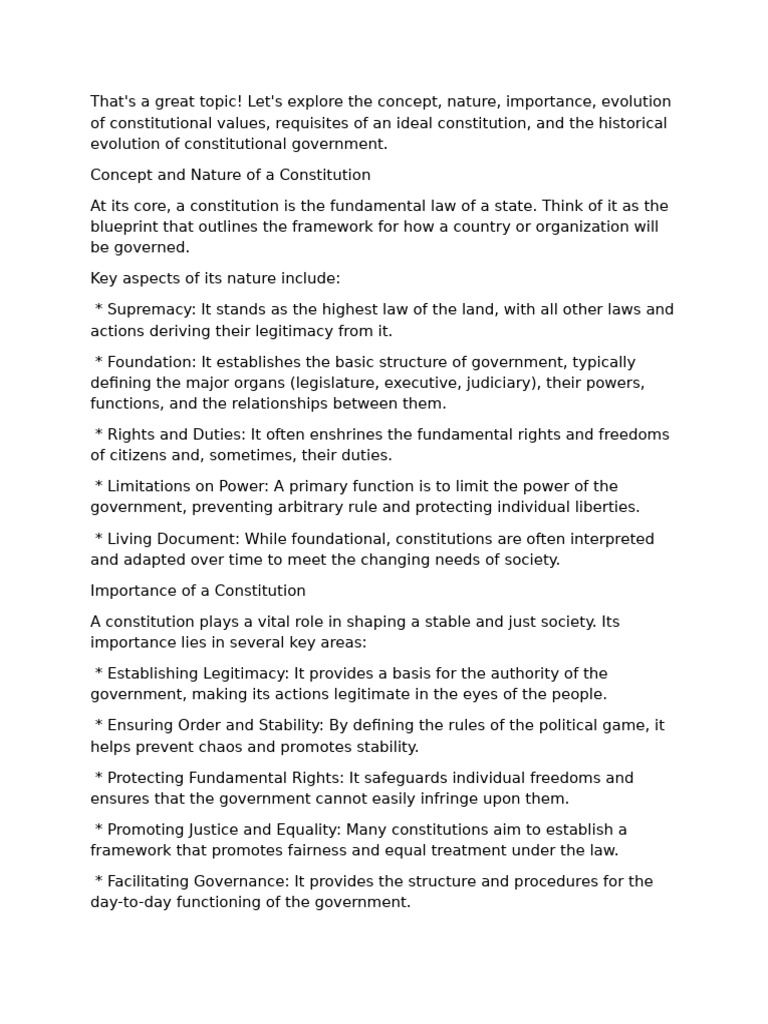 Unit 1 Comparative Constitution | PDF | Constitution | Separation Of Powers