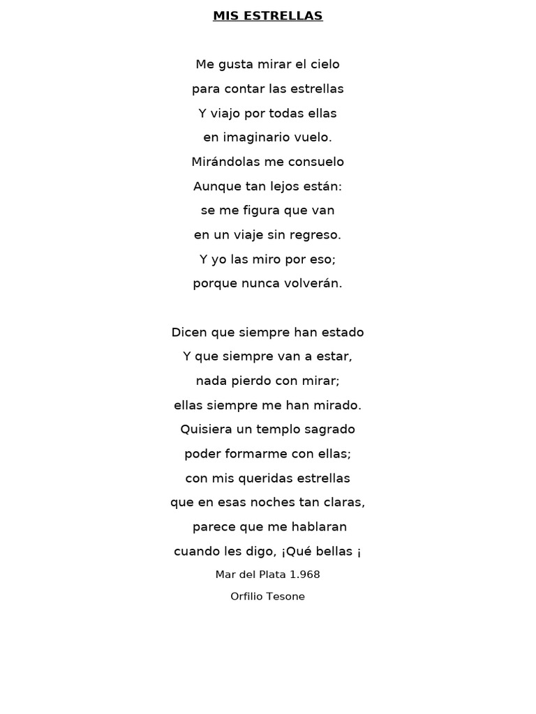 Mis Estrellas (Poesia) | PDF