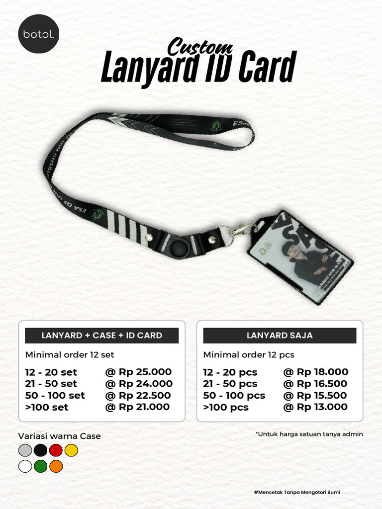 Harga Lanyard dan ID Card Custom | PDF