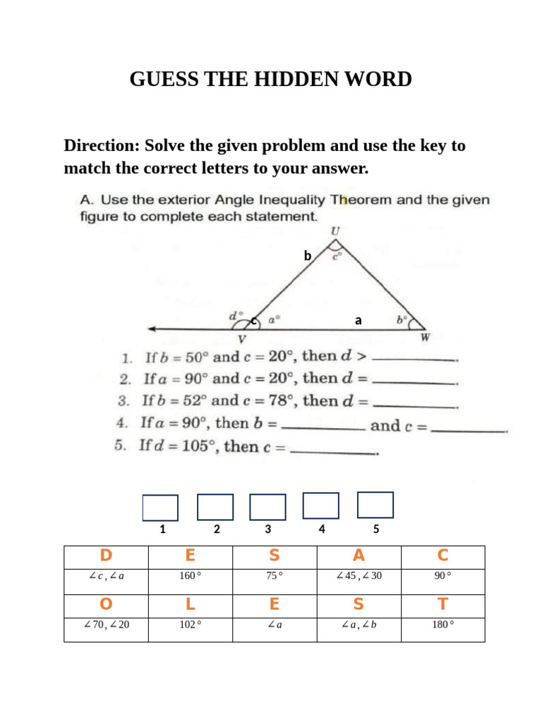 Guess The Hidden Word | PDF