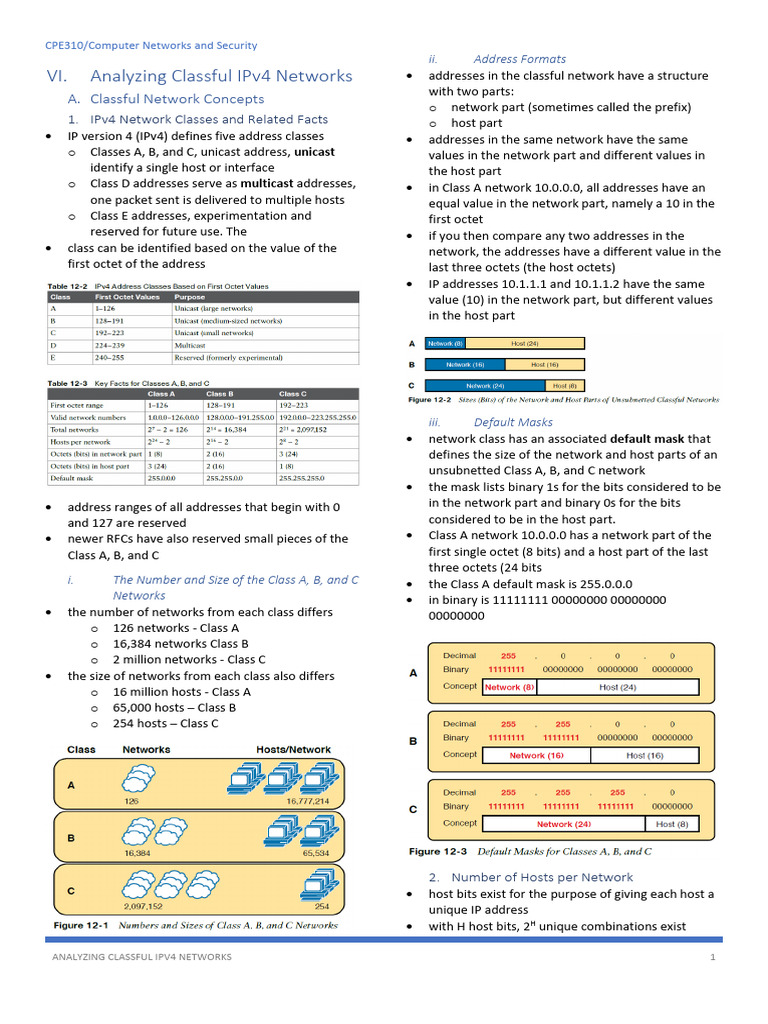 6 - Analyzing Classful IPv4 Networks | PDF | Ip Address | Computer Network