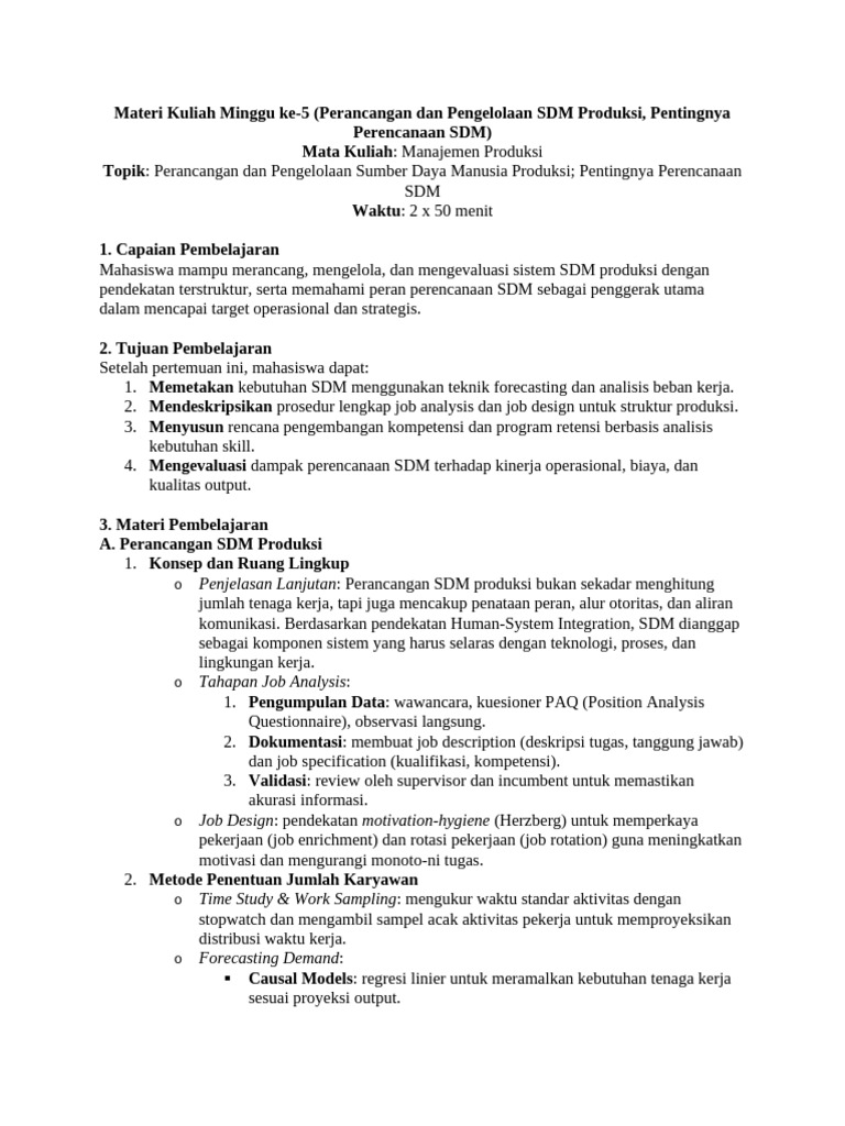 Pertemuan 5 - Mnj. Produksi | PDF