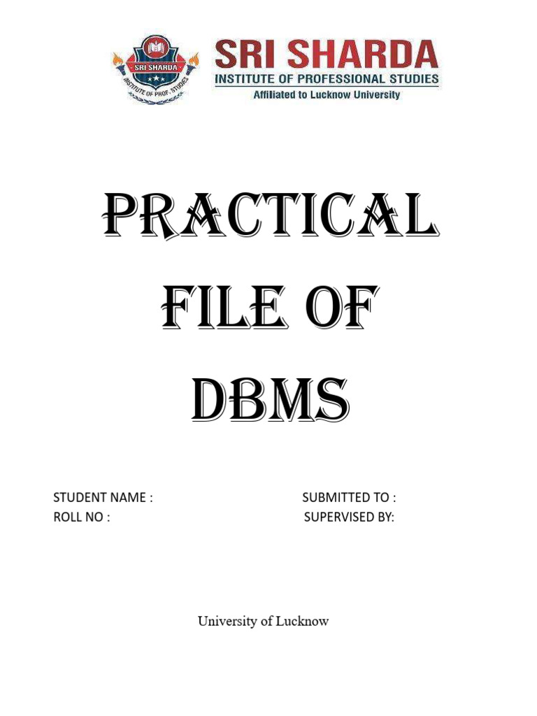 Practical DBMS File for Students | PDF