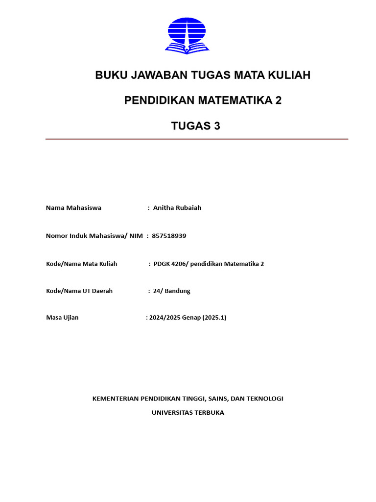Tmk3 Pendidikan Matematika 2 Anitha Rubaiah | PDF