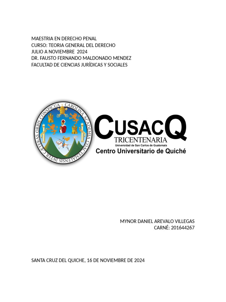 Mynor Daniel Arevalo Villegas - Teoria Pura Del Derecho | PDF | Estado (política) | La Ley natural