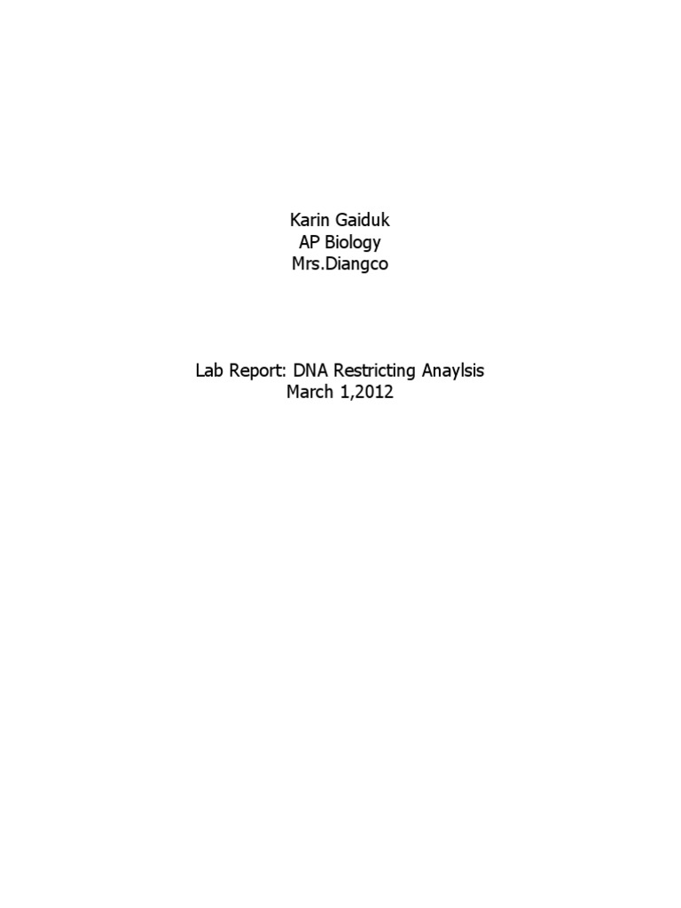 DNA Lab Report | PDF | Gel Electrophoresis | Agarose Gel Electrophoresis
