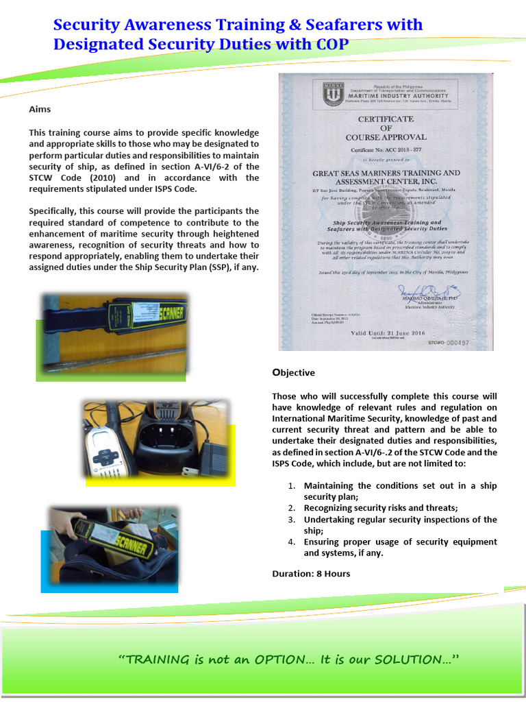 SDSD Training for Maritime Security | PDF