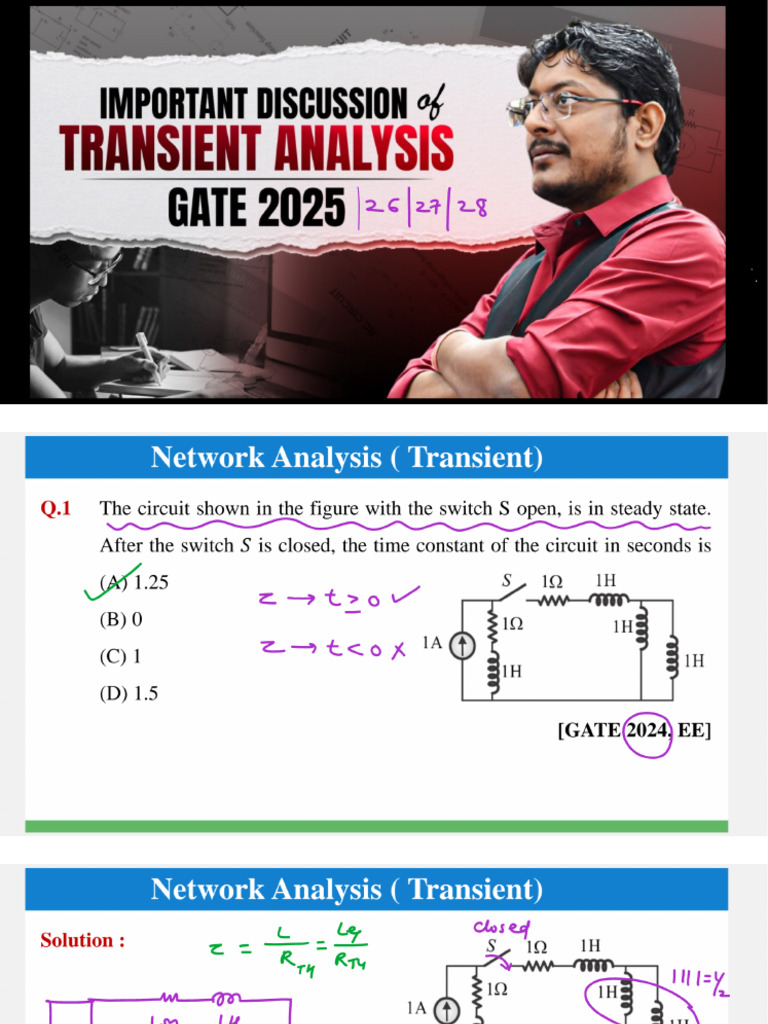 Transient Analysis For GATE 2025 Important Discussion #Gateacademy #Gate2025 #TransientAnalysis ...