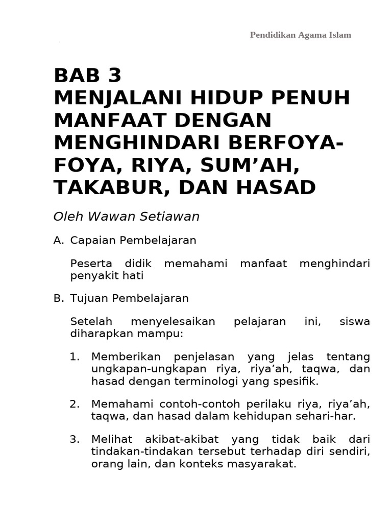 BAB III Elemen Akhlaq Wawan | PDF