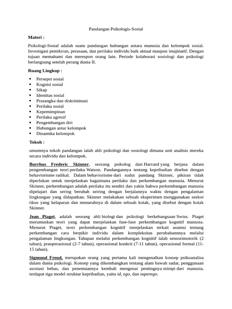 Infografis Pandangan Psikologi-Sosial | PDF