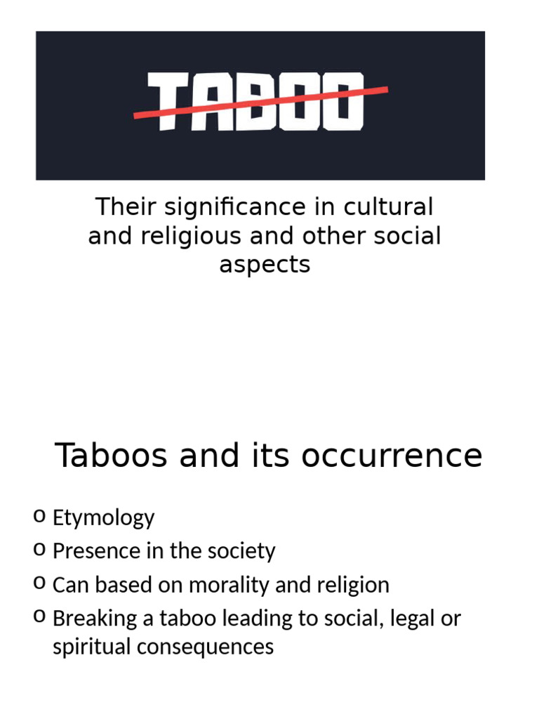 Taboos | PDF