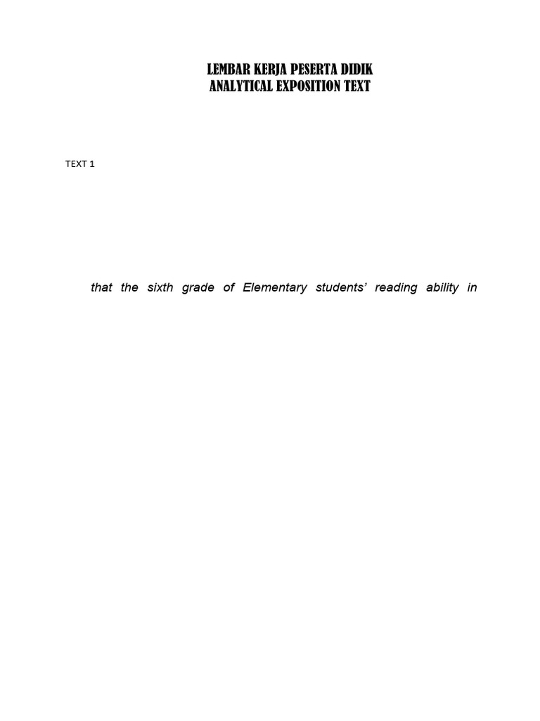 LKPD Analytical Exposition | PDF | Argument