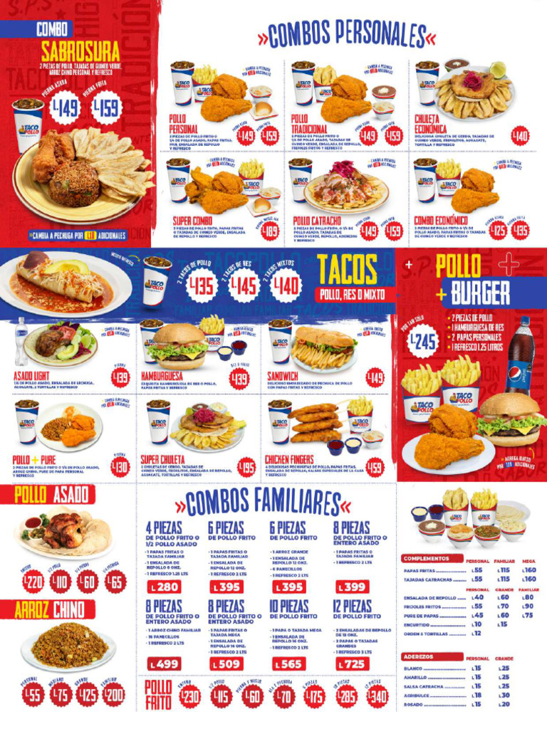 Menú Taco Pollo | PDF