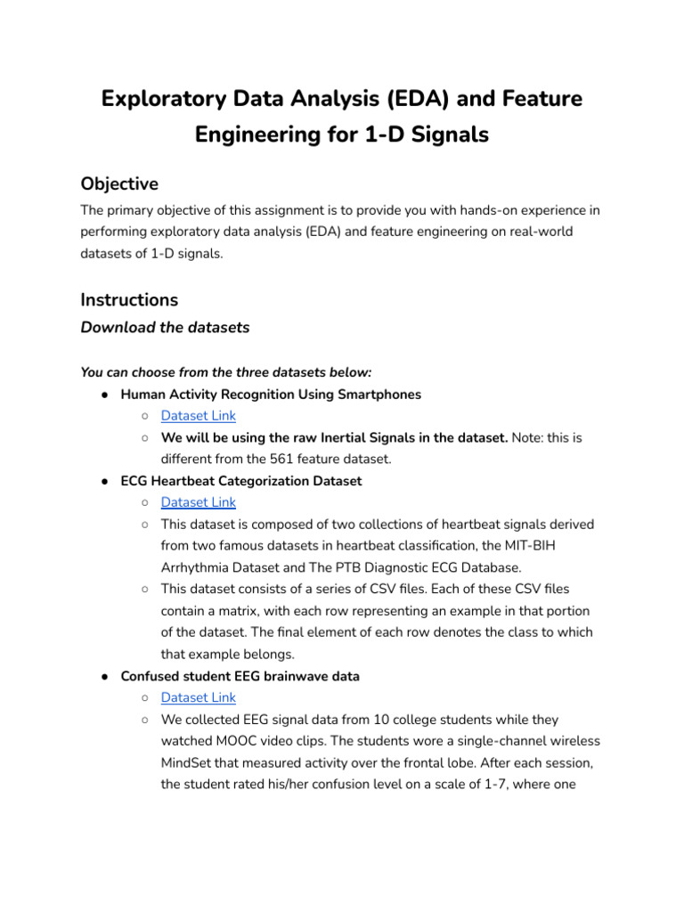 BSP - EDA Feature Engineering Assignment - 2425 | PDF | Wavelet | Applied Mathematics