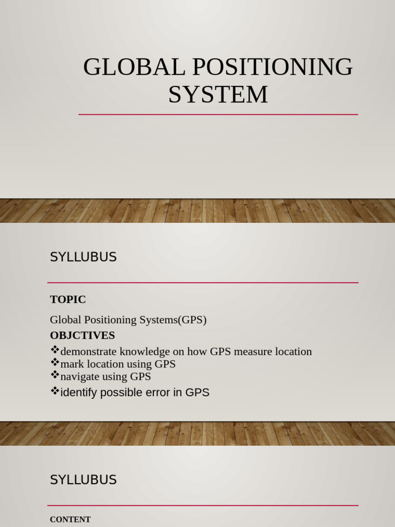 Global Positioning Ststem | PDF | Global Positioning System | Satellite