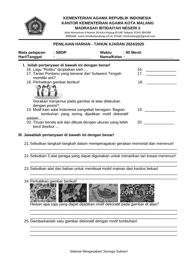 Ph Sbdp Tema 7 Isian +Uraian | PDF